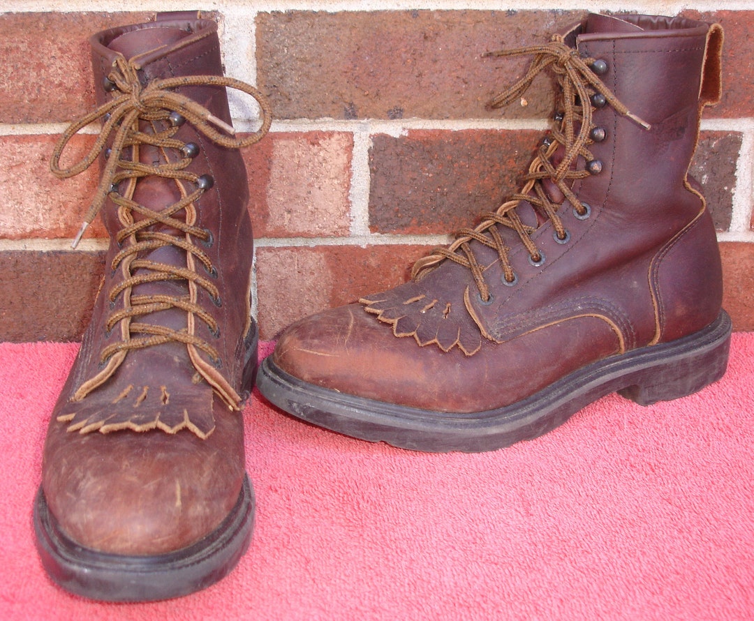 Mens Red Wing 8 D Roper Work Boots With the Oil Resistant - Etsy
