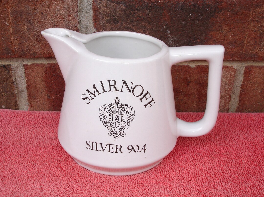 Smirnoff Silver 90.4 Vodka Serving Pitcher Wet Bar Accessory or Display ...