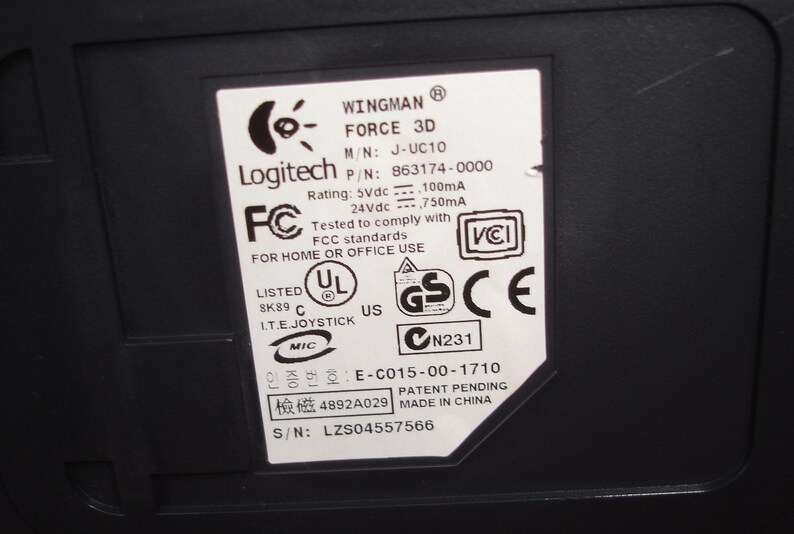 Logitech Wingman Force Feedback 3D Joystick Model J-UC10 Tested and ...