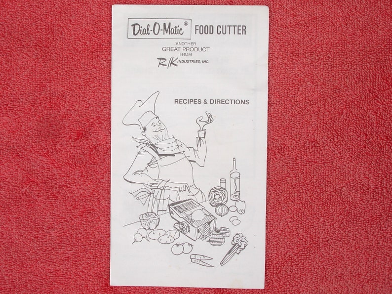 Ronco Dial-o-matic Food Vegetable Slicer Recipes & Instruction Sheet by ...