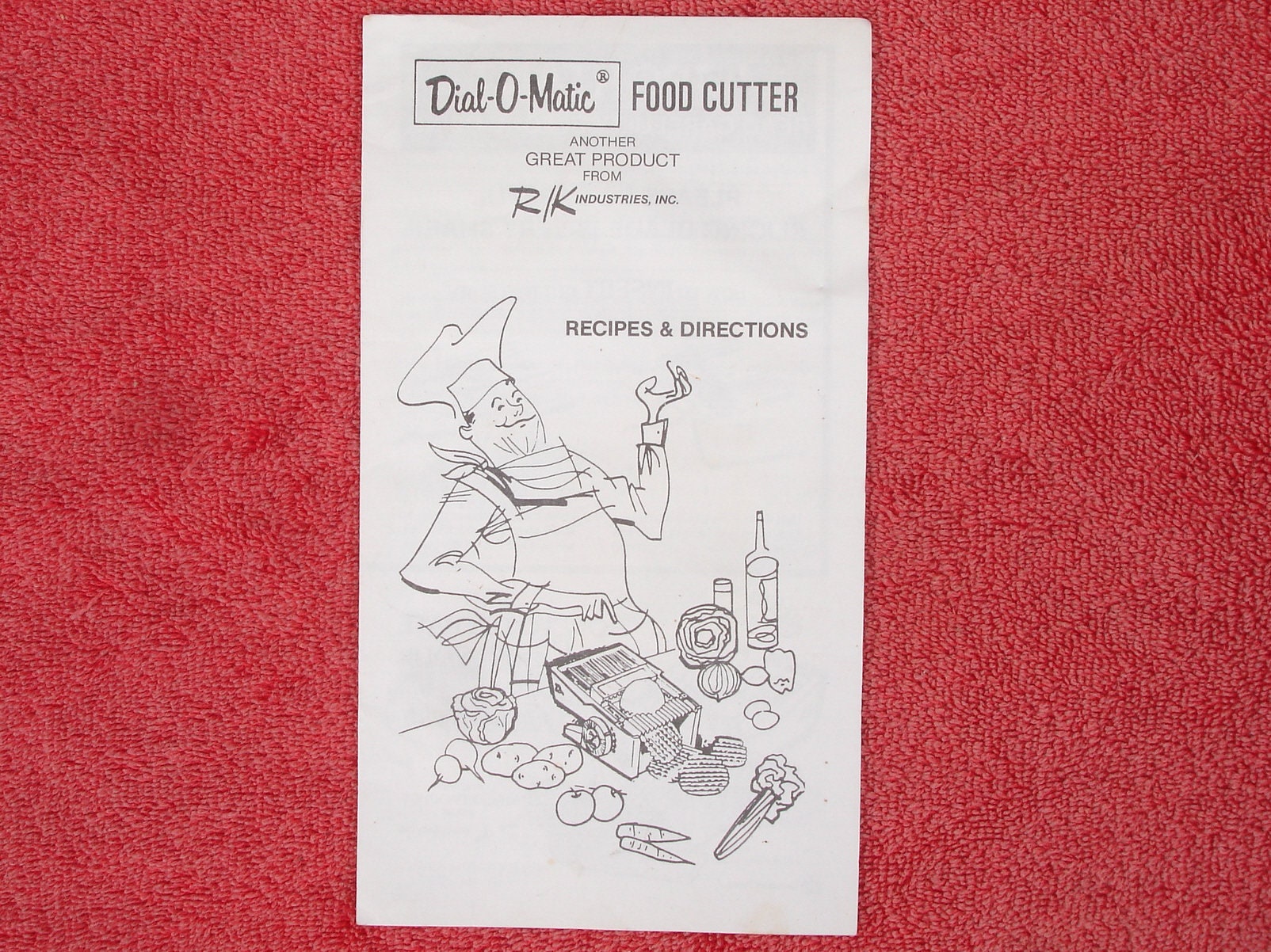 Ronco Dial-o-matic Food Vegetable Slicer Recipes & Instruction Sheet by ...