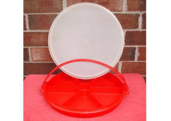 Tupperware Divided Party Tray With Lid and Carry Handle Model - Etsy