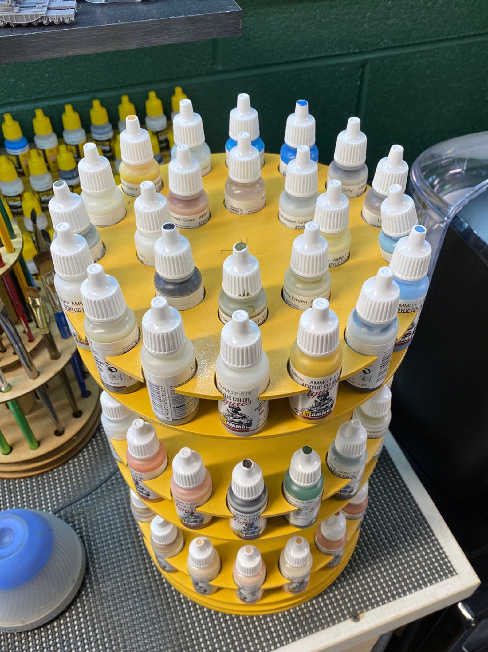 Rotating Paint Rack - for 26mm (1") Dropper Bottles (AMMO, Vallejo ...