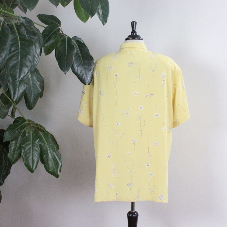 Pastel Yellow Blouse With Wildflower Motif - Etsy
