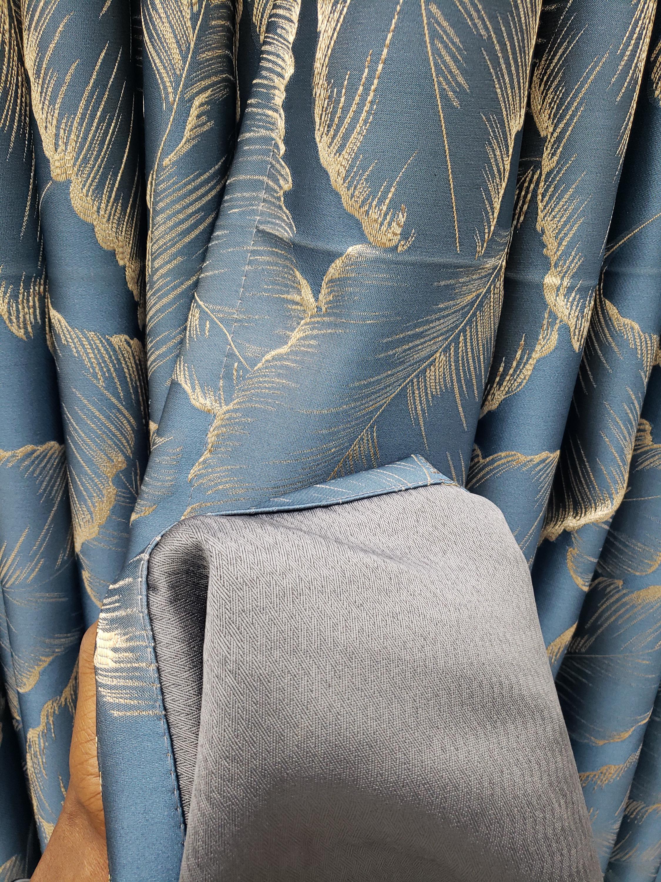 Luxury Embossed Metallic Golden Threads Leaf Pattern Drapery Leaf ...