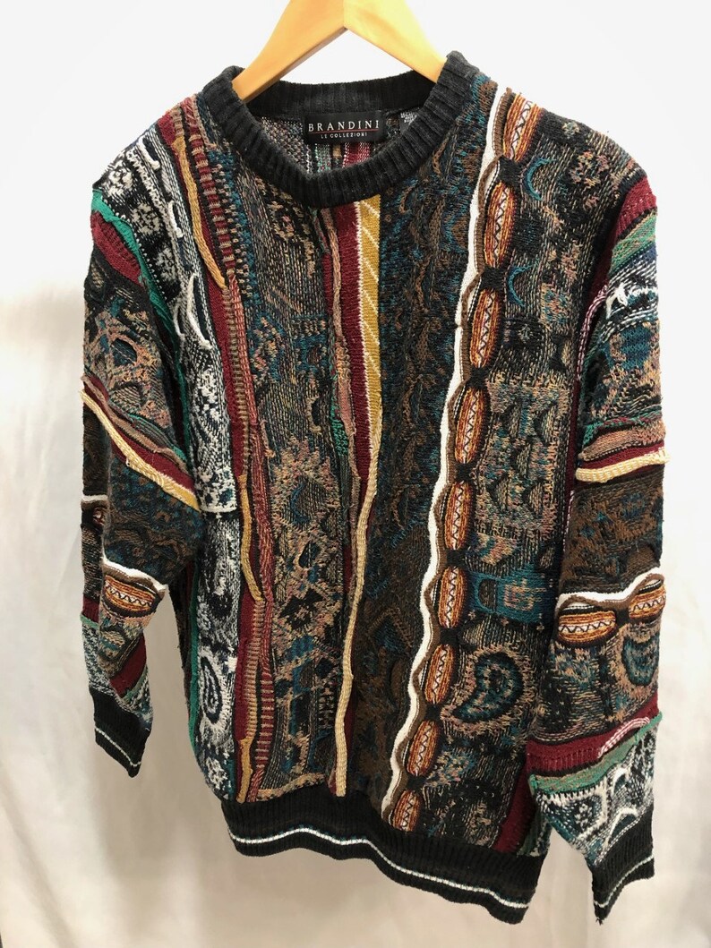 Brandini Large Vintage Paisley Sweater Coogi-like - Etsy