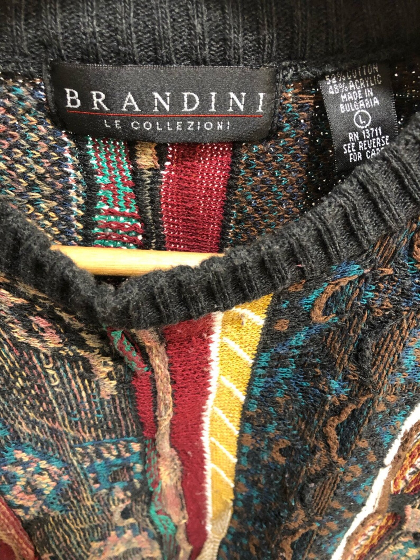 Brandini Large Vintage Paisley Sweater Coogi-like - Etsy
