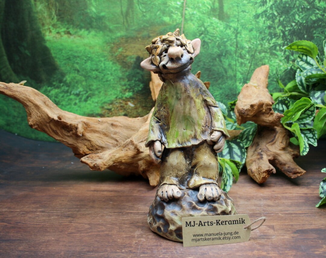 Ceramic Troll Mythical Creature Garden Decoration Garden Ceramic ...