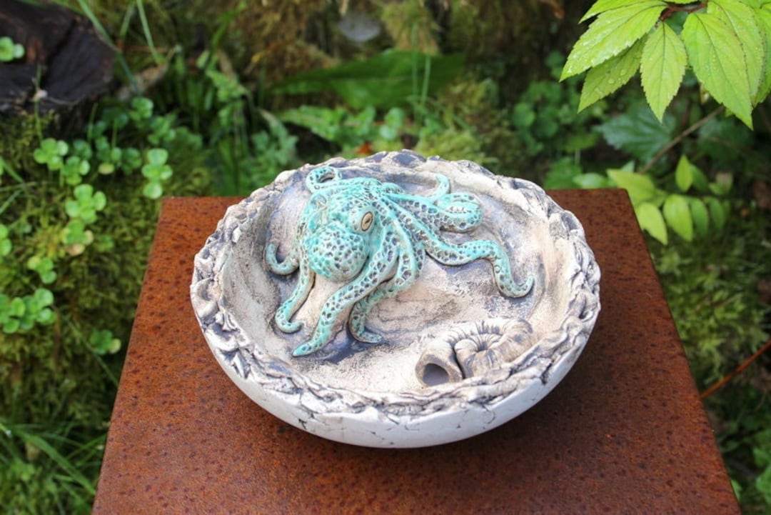 Ceramic Bird Bath Insect Potion octopus Ø 17 Cm - Etsy