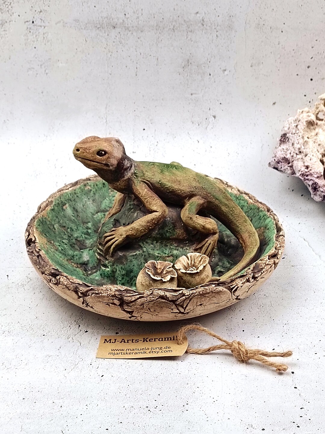 Bird Bath / Insect Bath Ø 23 Cm Lizard Garden Decoration Garden ...