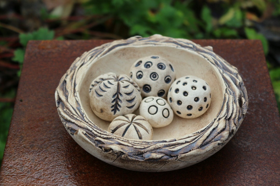 Insect Potion Ø 16.5 Cm Natural Ceramic With Decorative Stones - Etsy