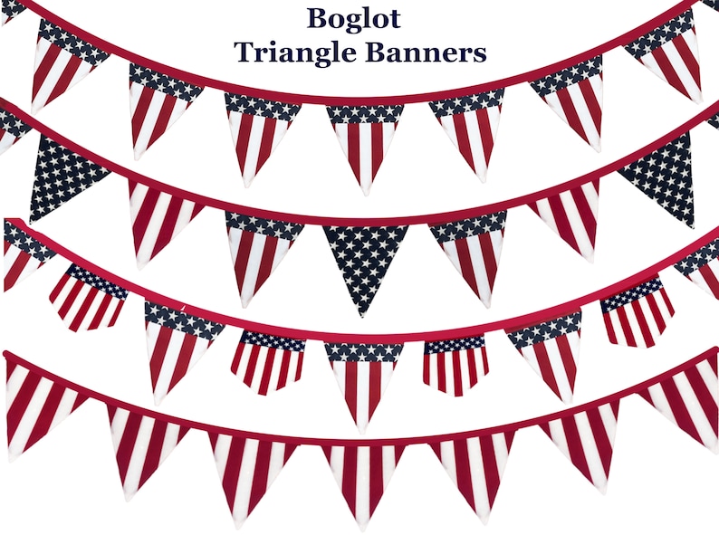 American Flag Bunting: Double Sided Patriotic Pennant Banner ...