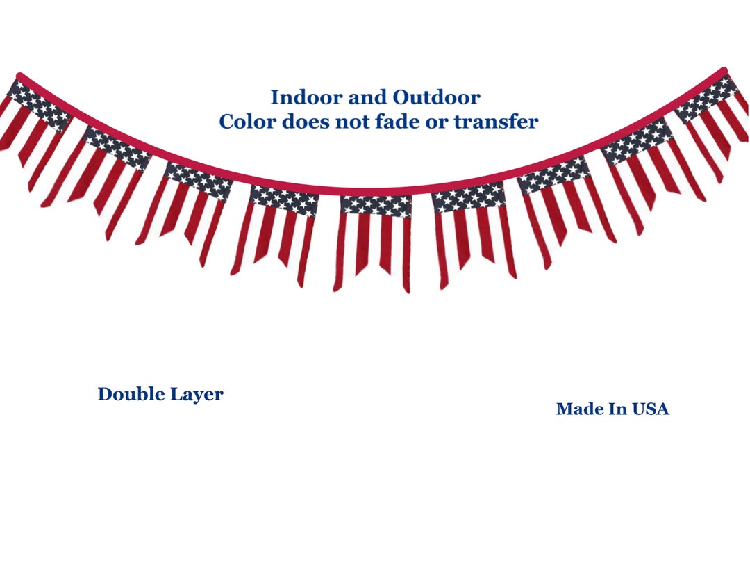 American Flag Banner: Patriotic USA Pennant Bunting, Celebrating ...