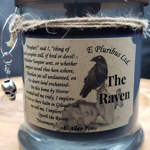 THE RAVEN, Gothic, Halloween, Edgar Allan Poe, Soy Candle W/ Drink ...