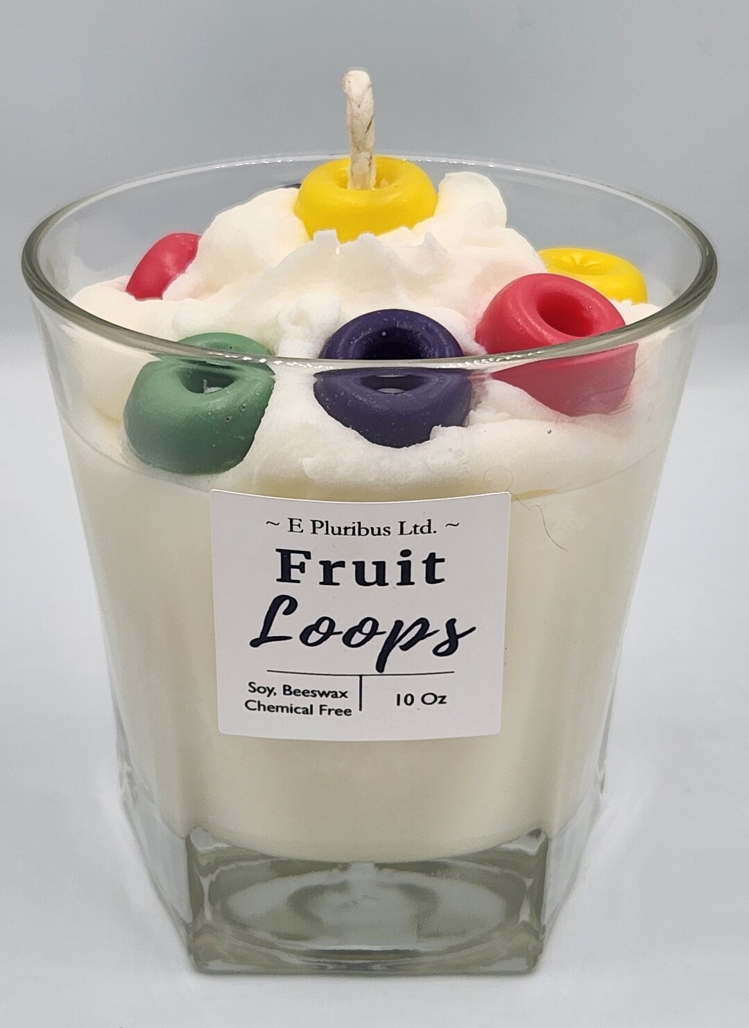 10oz Realistic Delicious Fruity Loops Cereal Dessert Soy Beeswax Candle ...
