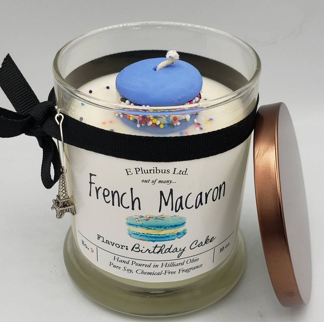 FRENCH MACARON, Many Flavors, Soy Candle With Bonus Drink Charm ...