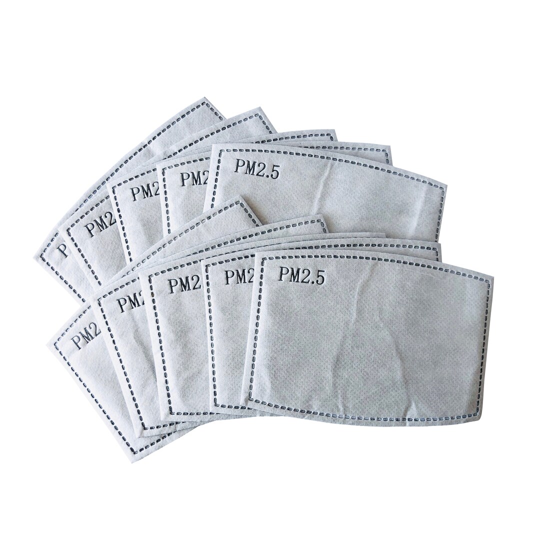 Six Layered PM 2.5 Insert for Face Masks With Pockets, Replacement ...