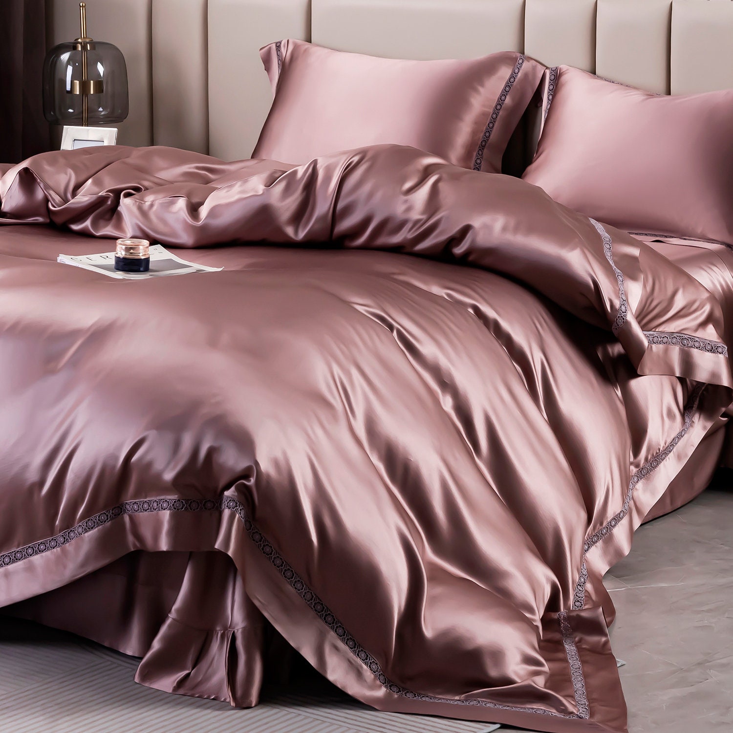 Custom Pure Mulberry Silk Seamless Flat Sheet Fitted Sheet Duvet 32 Momme Full Queen King California King Sets Drape Collection Etsy UK