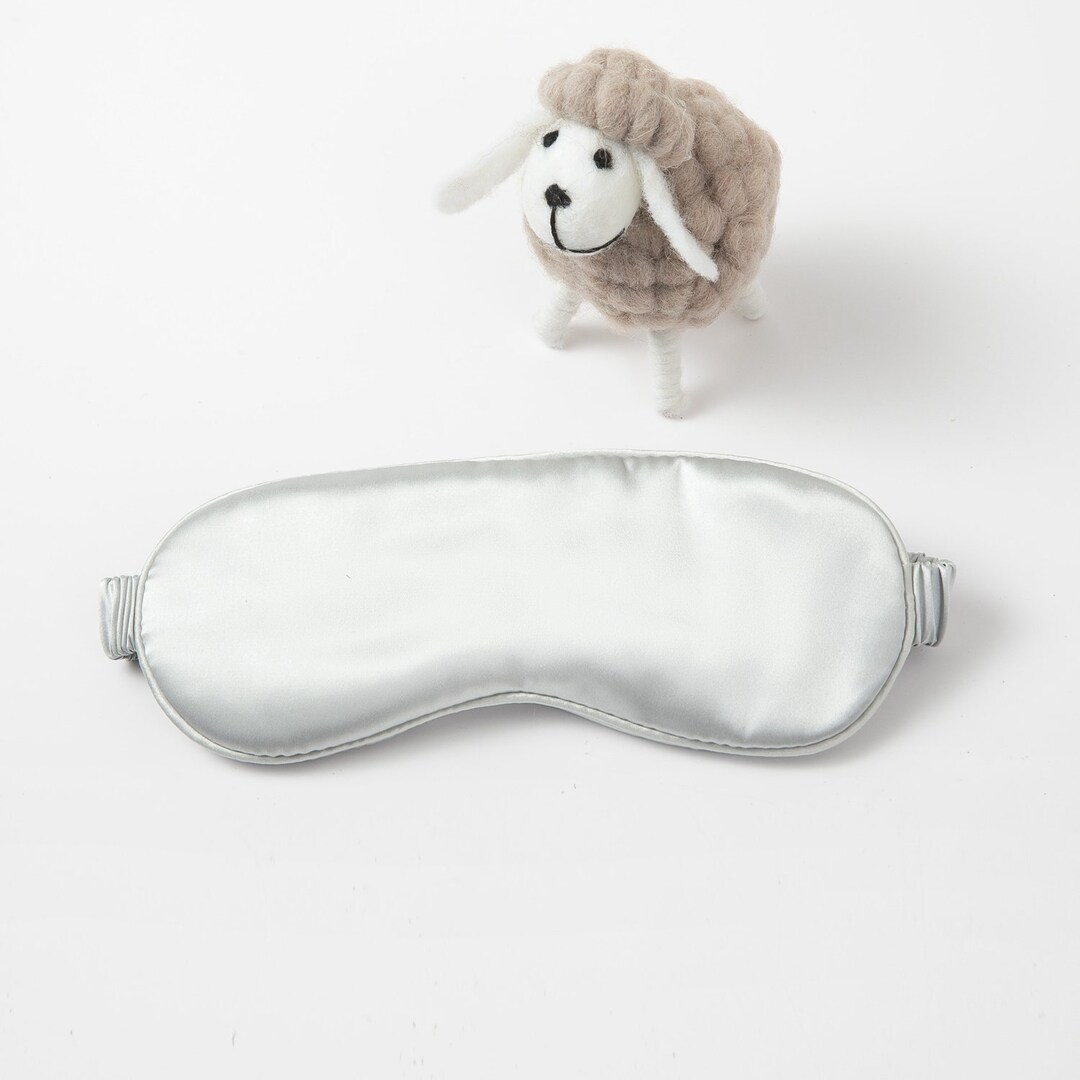 Silver Grey Pure Mulberry Silk Eye Mask | Kid Size | Silk Fibre Filling ...