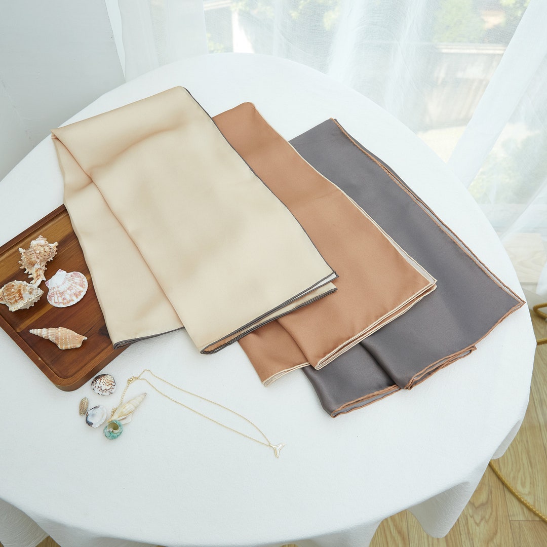 Sand Beach Pure Silk Scarf | Pink Sand, Gold Sand, Grey Sand | Small ...