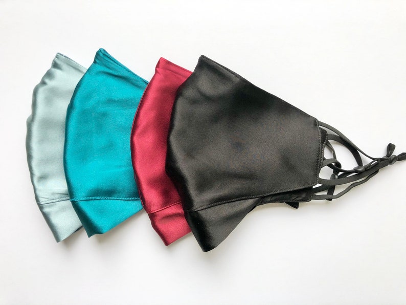 Extra Large Double Layer Silk Face Mask with Insert Pocket PM | Etsy