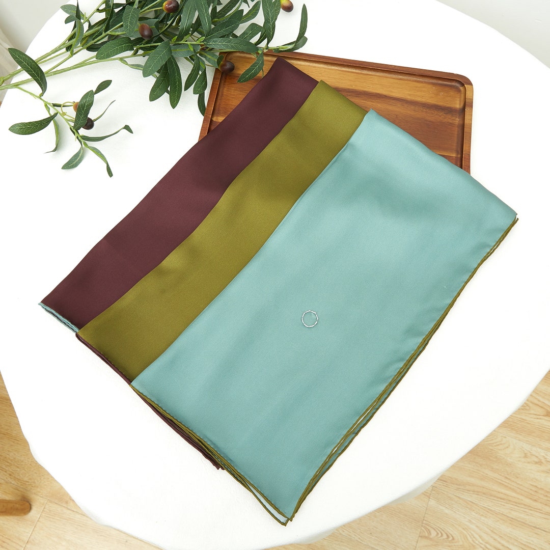 Olive Tree Pure Silk Scarf | Sage Green, Olive Green, Olive Purple ...