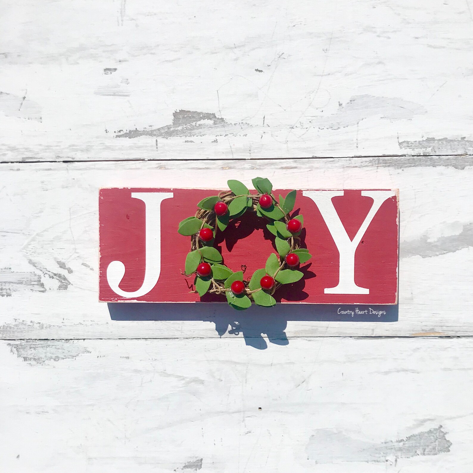 Joy With Wreath Mini Sign - Etsy