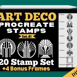 Procreate Stamps Art Deco, Procreate Brush Pack Download, Art Deco ...
