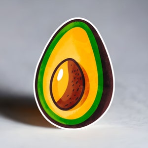 Avocado Sticker, Kawaii Food Stickers, Cute Vegan Aesthetic Stickers ...