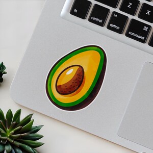 Avocado Sticker, Kawaii Food Stickers, Cute Vegan Aesthetic Stickers ...