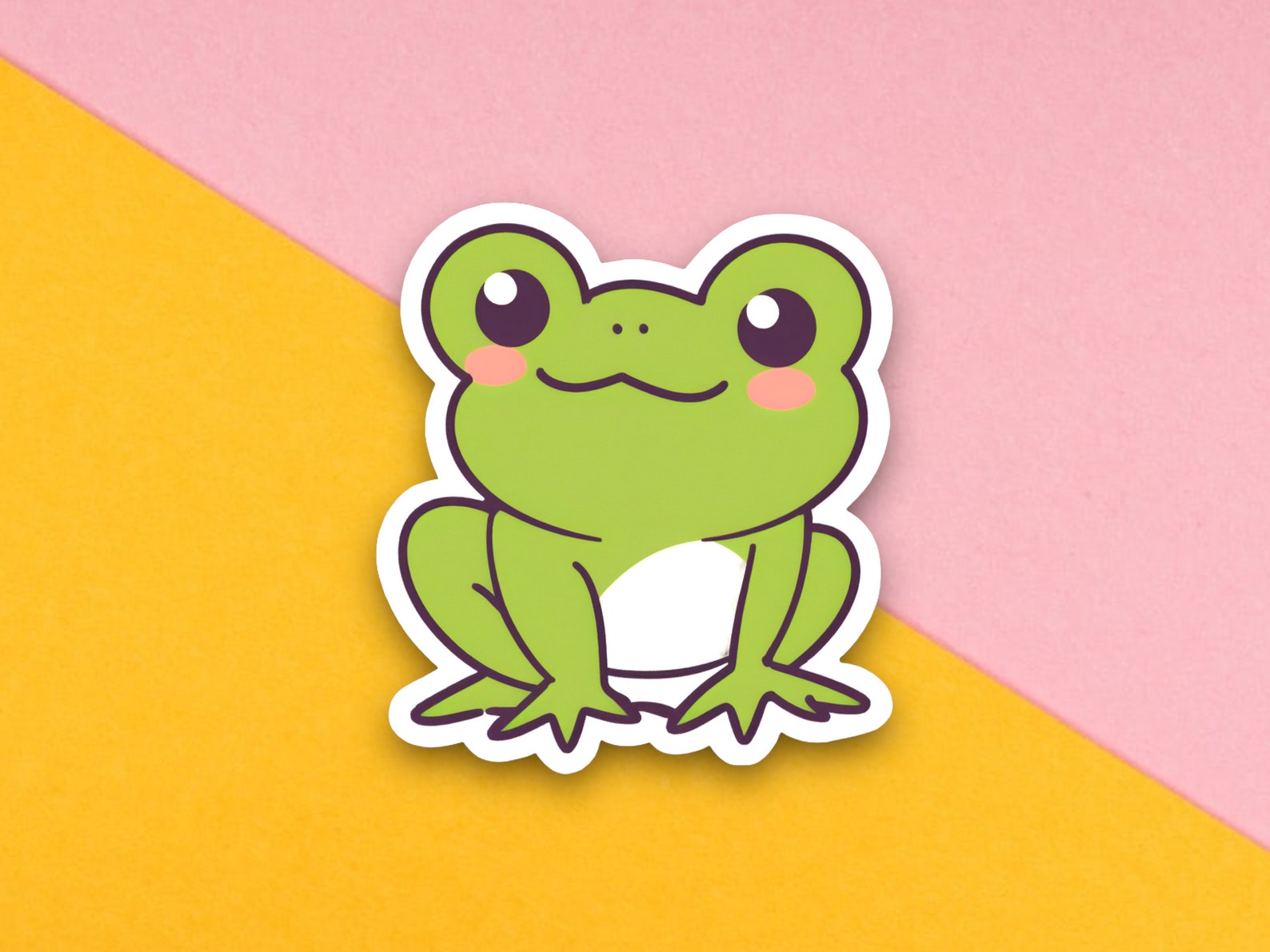 Kawaii Frog Sticker, Cute Frog Gifts, Frogcore, Laptop Sticker Funny ...