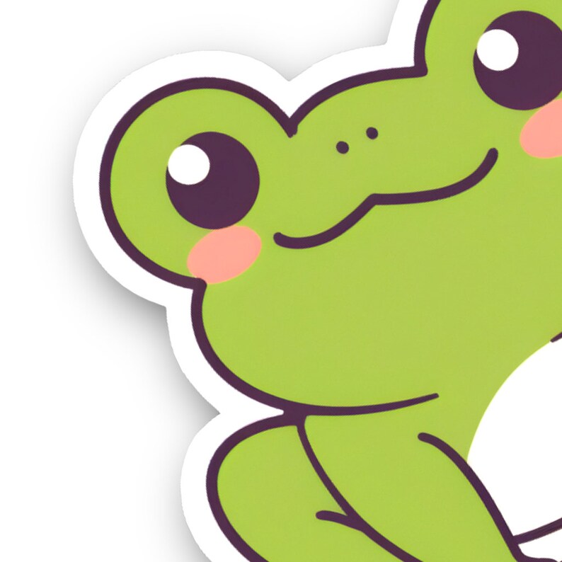 Kawaii Frog Sticker, Cute Frog Gifts, Frogcore, Laptop Sticker Funny ...