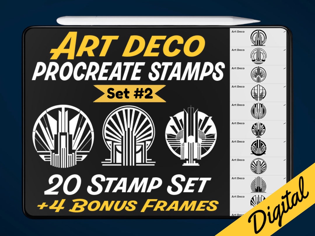 Procreate Art Deco Stamps, Procreate Tattoo Stamp Set, Procreate ...