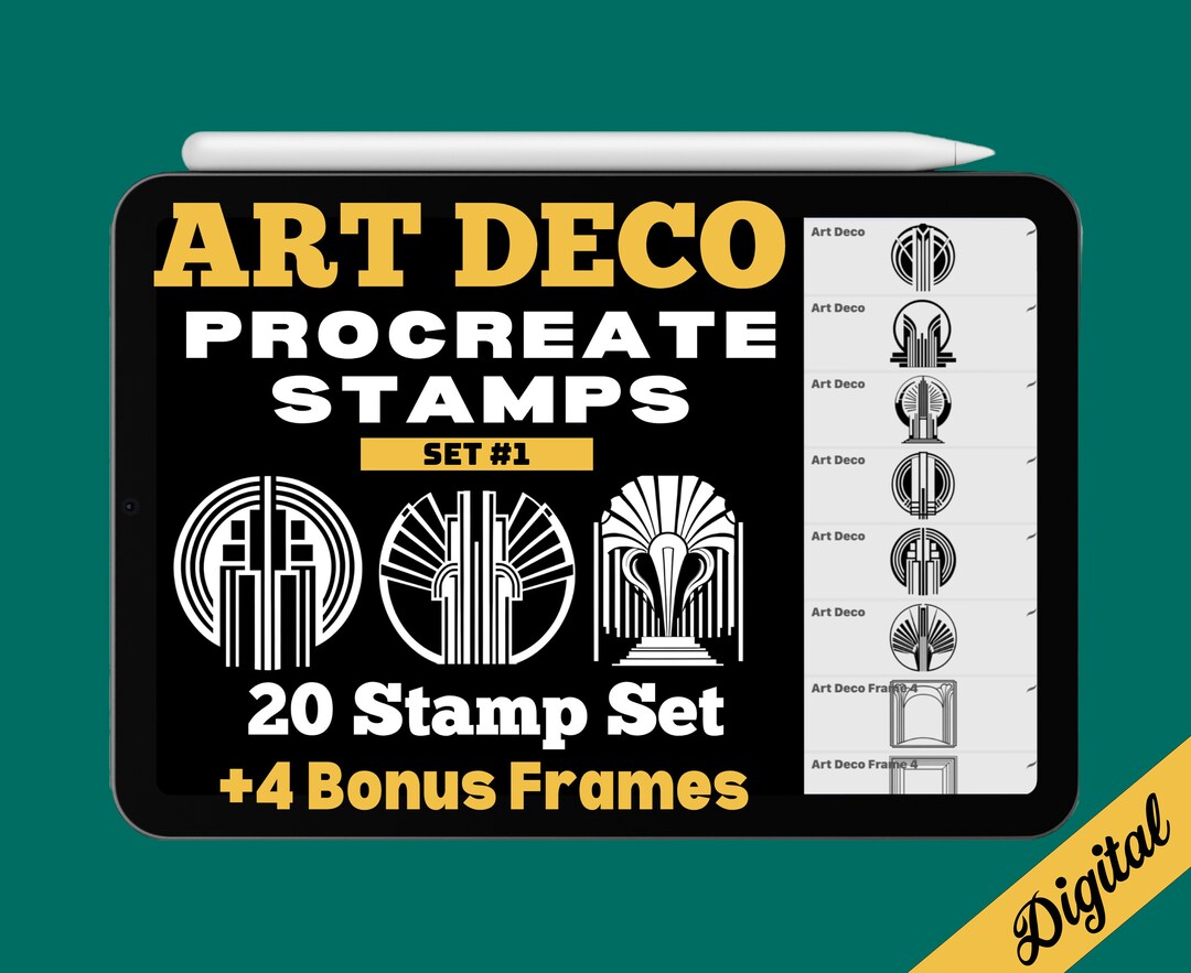 Procreate Stamps Art Deco, Procreate Brush Pack Download, Art Deco ...