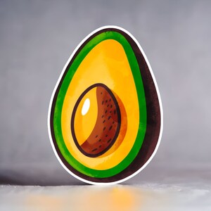 Avocado Sticker, Kawaii Food Stickers, Cute Vegan Aesthetic Stickers ...