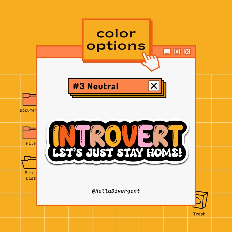 Introvert Sticker for Laptop, Funny Introvert Gift, Cute Introvert ...