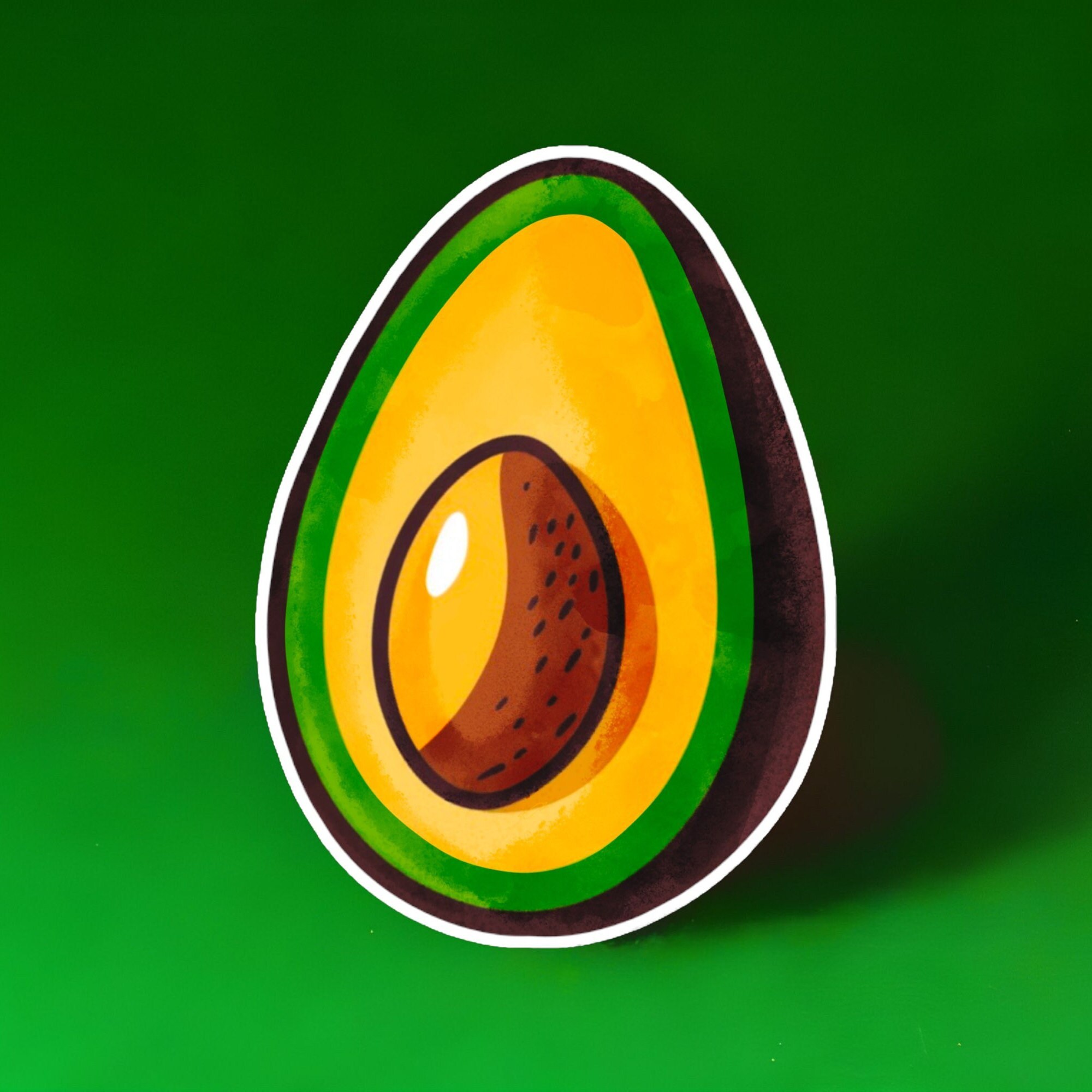 Avocado Sticker Kawaii Food Stickers Cute Vegan Aesthetic - Etsy