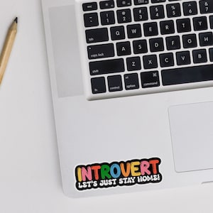 Introvert Sticker for Laptop, Funny Introvert Gift, Cute Introvert ...