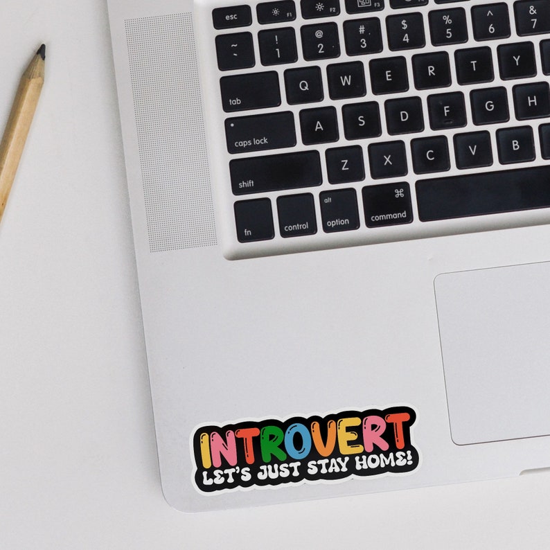 Introvert Sticker for Laptop, Funny Introvert Gift, Cute Introvert ...