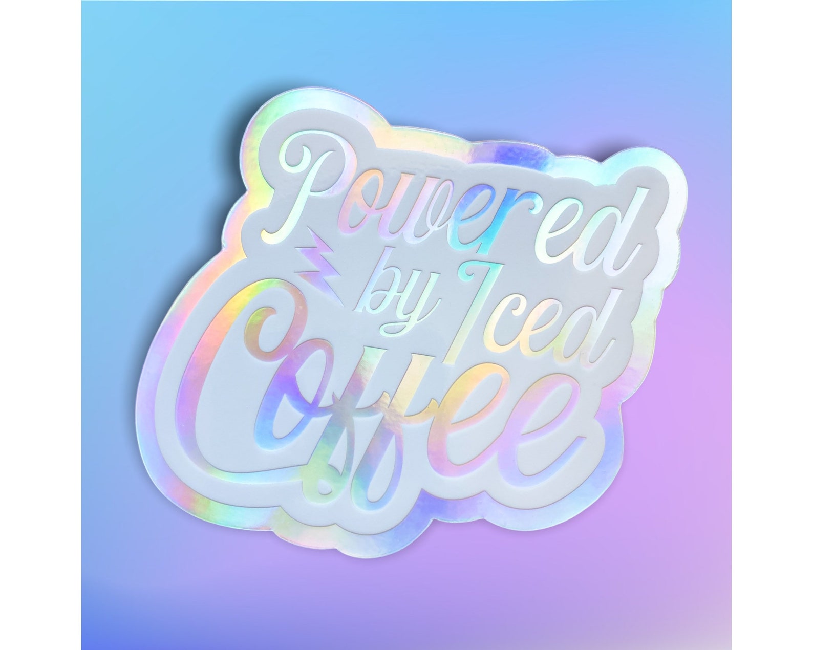 Powered by Iced Coffee Sticker for Laptop Coffee Lover Gift - Etsy