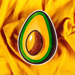 Avocado Sticker, Kawaii Food Stickers, Cute Vegan Aesthetic Stickers ...