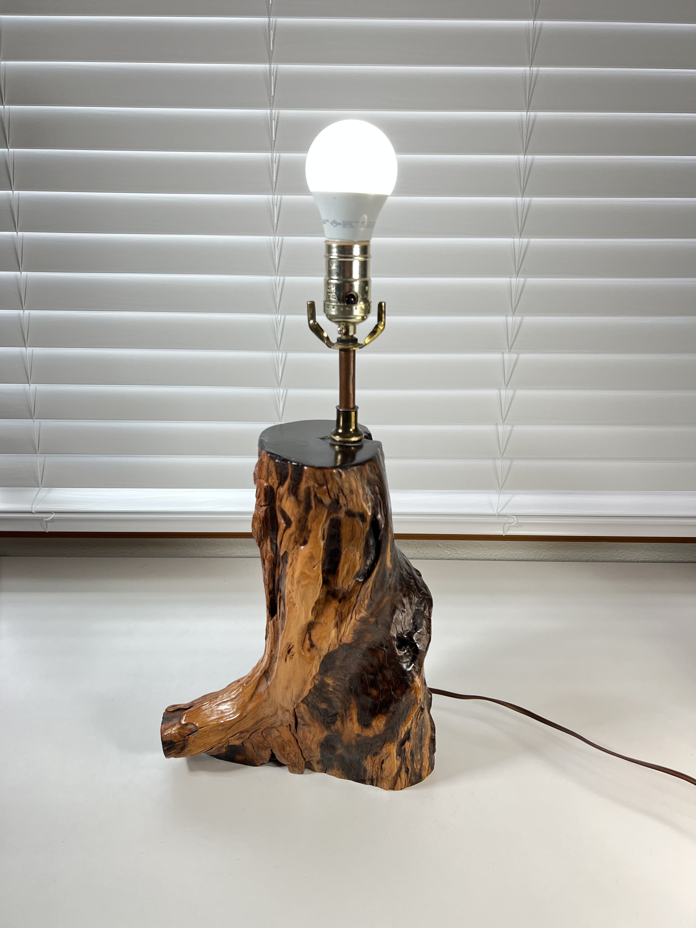 Rustic Modern Log Wood Table Lamp 17.5 - Etsy