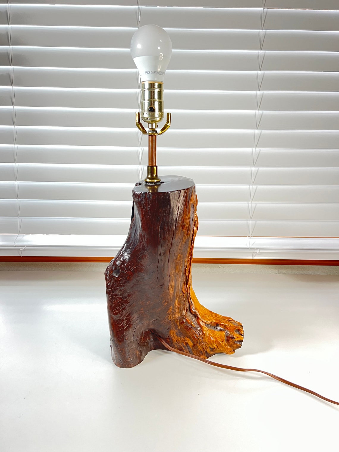 Rustic Modern Log Wood Table Lamp 17.5 - Etsy