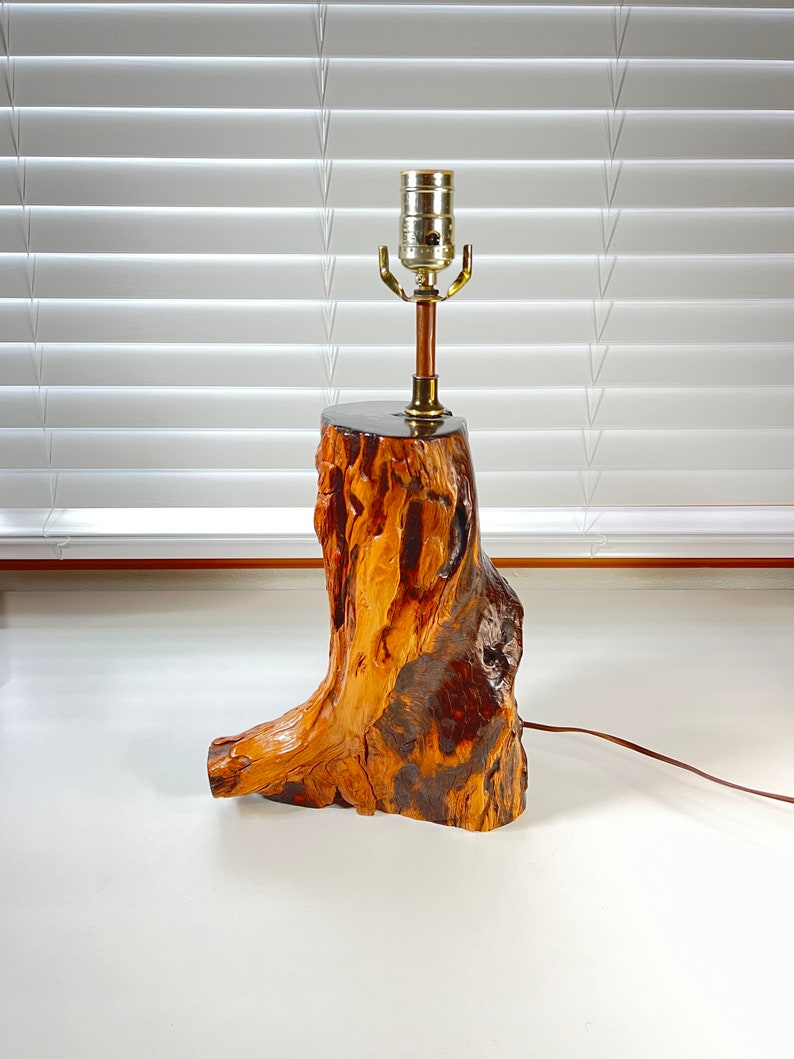 Rustic Modern Log Wood Table Lamp 17.5 - Etsy