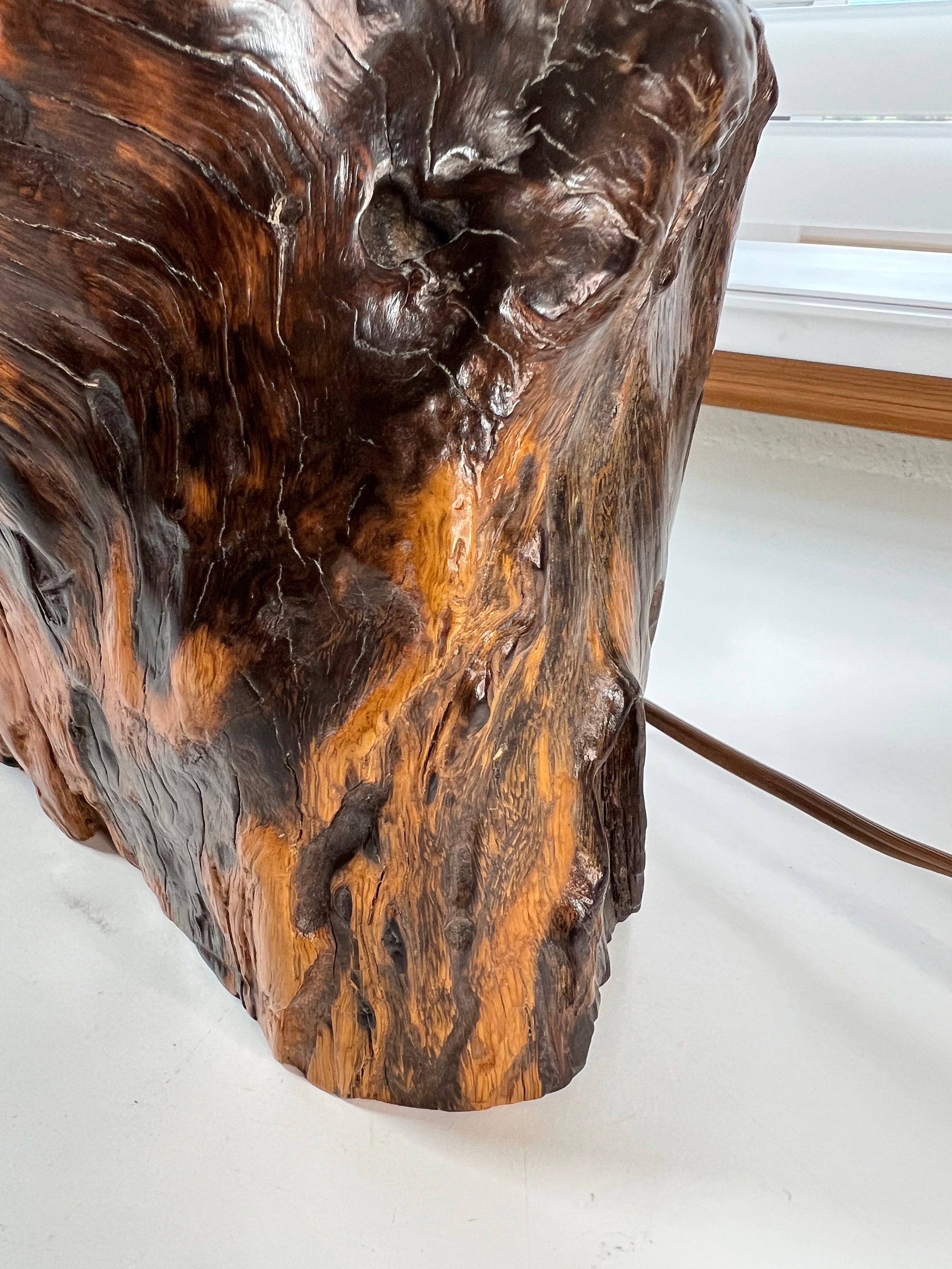 Rustic Modern Log Wood Table Lamp 17.5 - Etsy