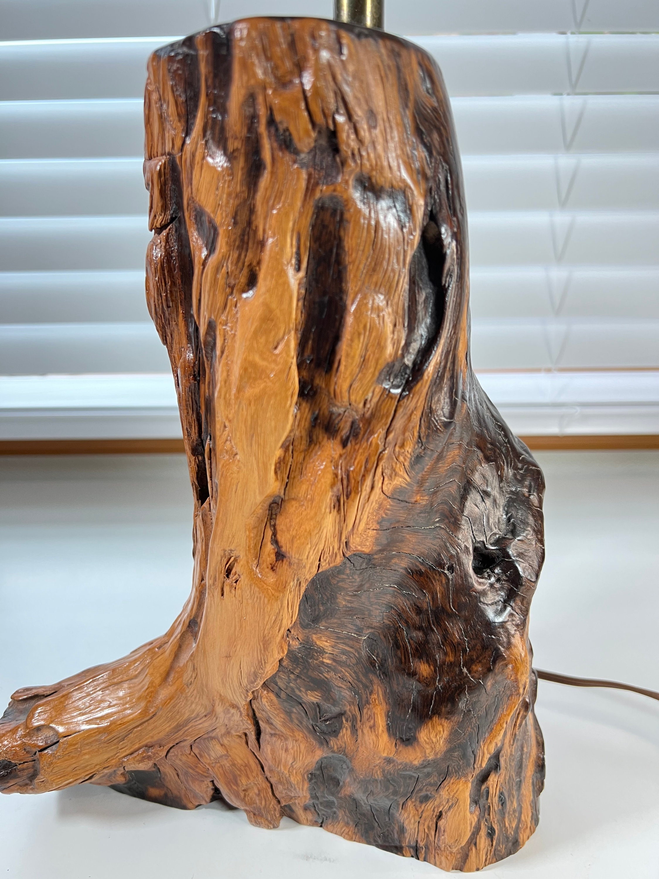 Rustic Modern Log Wood Table Lamp 17.5 - Etsy