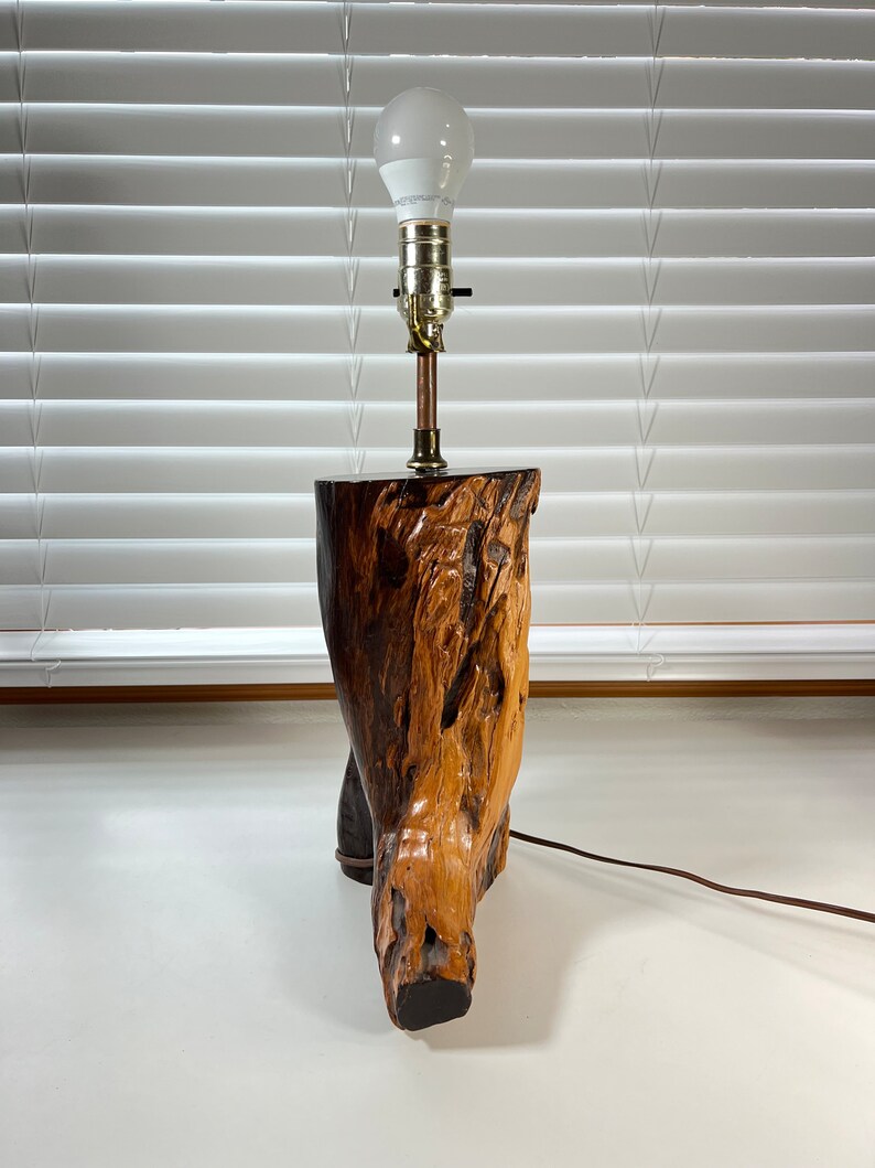 Rustic Modern Log Wood Table Lamp 17.5 - Etsy