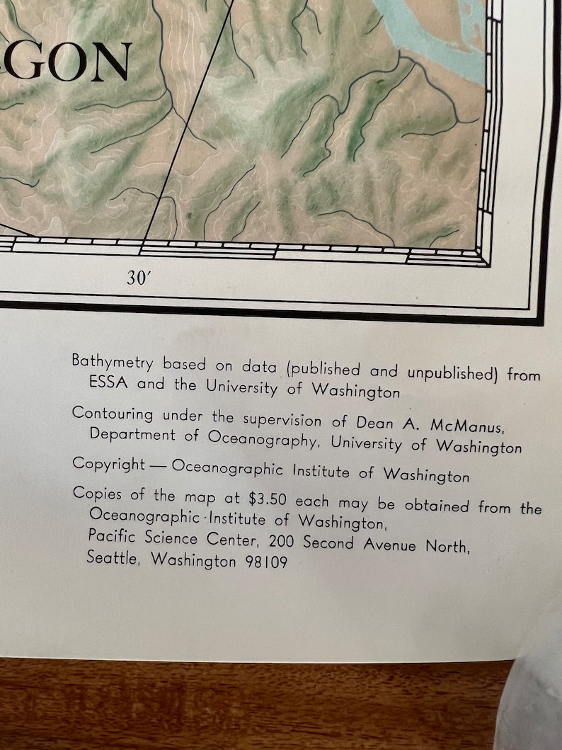 Vintage Bathymetric Map of Continental Shelf and Slope off Coast of ...