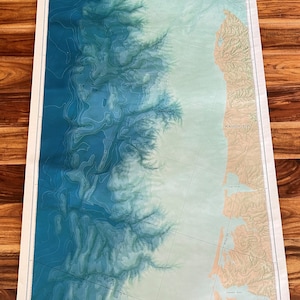 Vintage Bathymetric Map of Continental Shelf and Slope off Coast of ...