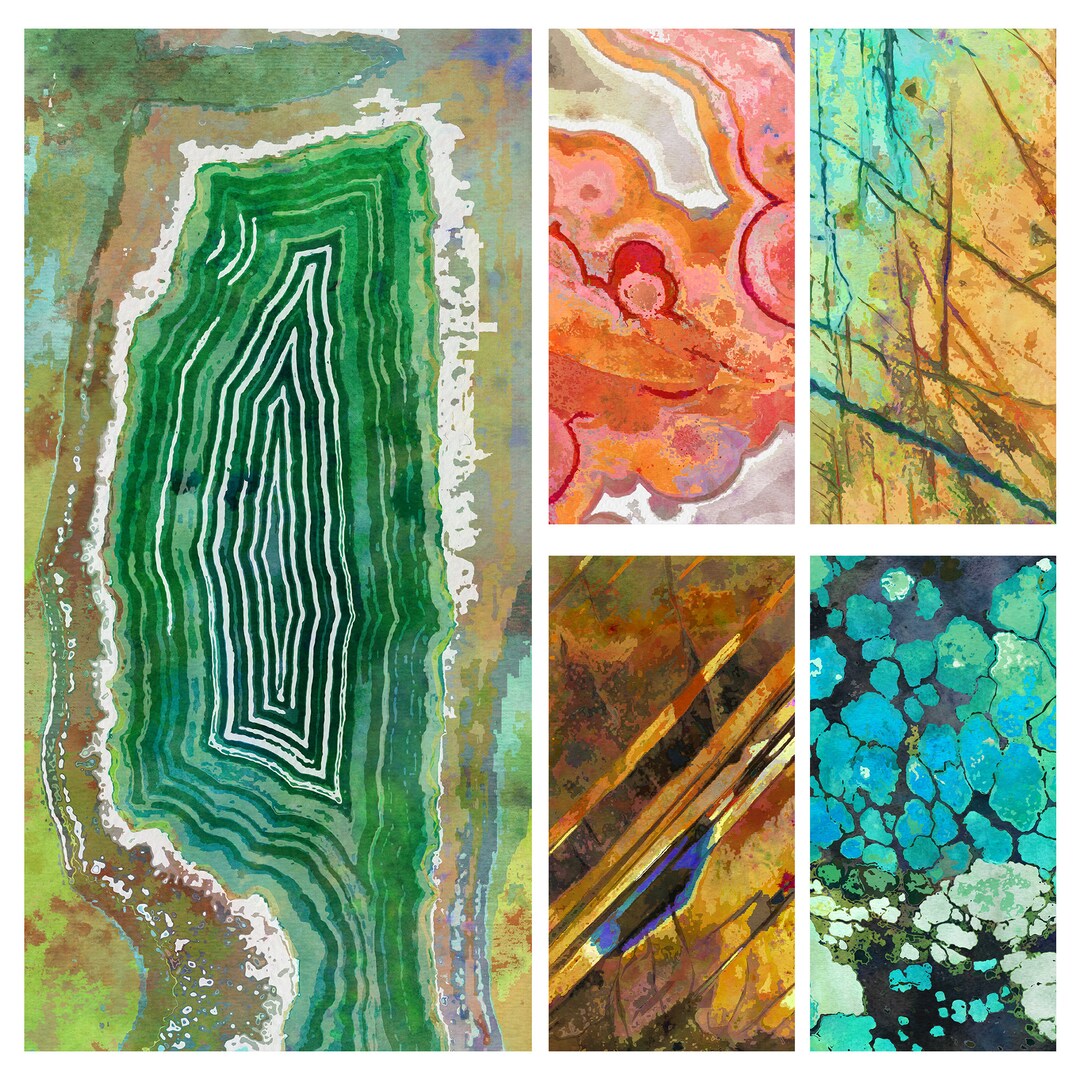 Abstract Rock Art Note Card Collection - Set 2 Spring Tones | Limited ...